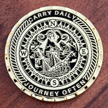 Challenge coin wave cut edges